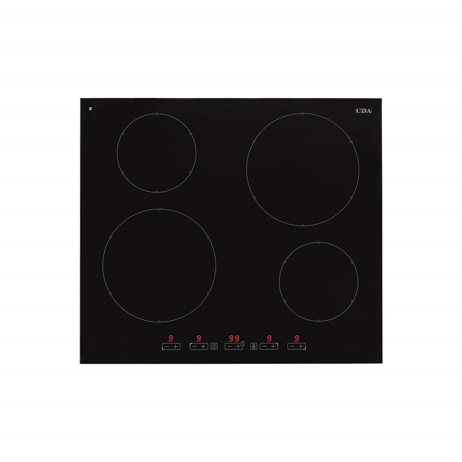CDA HN6410FR 58cm Touch Control Four Zone Frameless Eco Induction Hob ...