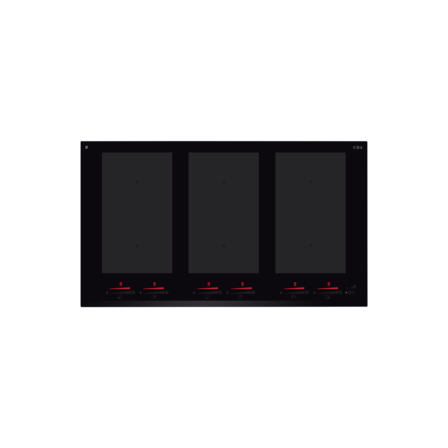CDA HN9850FR 90cm Touch Control Six Zone Induction Hob With Multi-bridge - Black | Appliances Direct