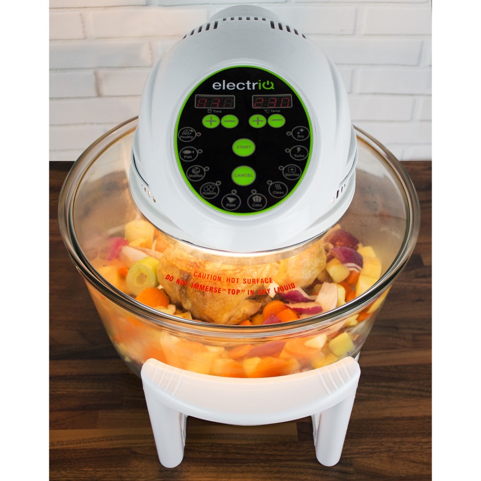 electriQ 17 Litre Hinged Digital Premium Halogen Oven + Full ...