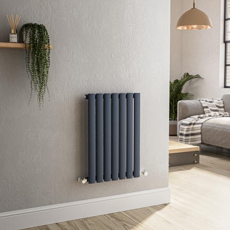 Sorrento Anthracite Horizontal Oval Designer Radiator 600x413mm Single ...