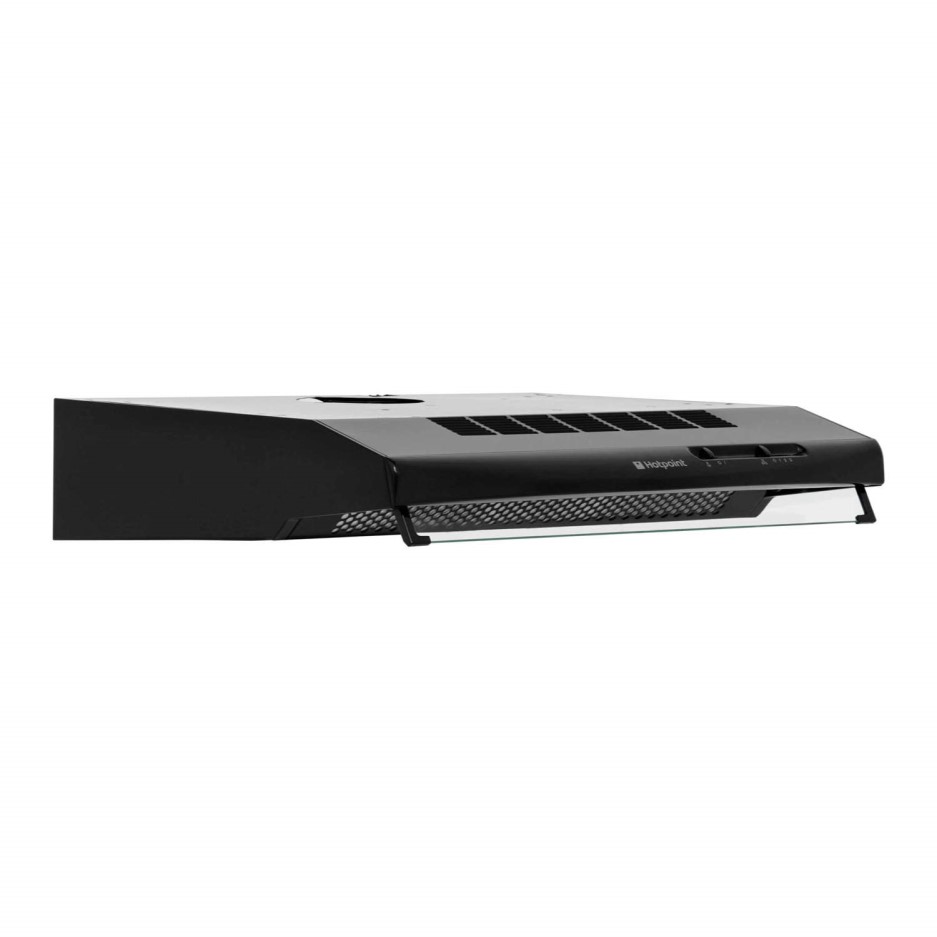 Hotpoint HTV10K 60cm Conventional Cooker Hood Black | Appliances Direct