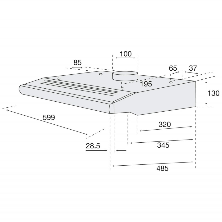 Hotpoint HTV10P 60cm Conventional Cooker Hood White | Appliances Direct