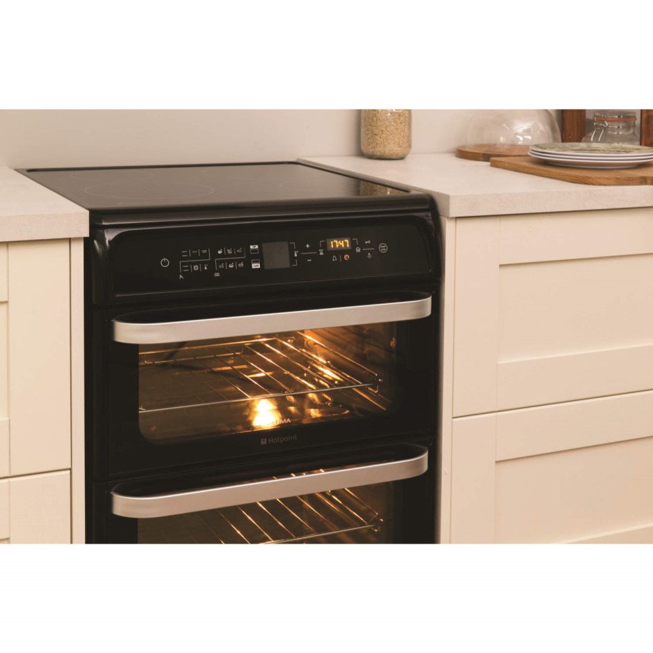 Hotpoint HUI612K Ultima 60cm Electric Cooker With Induction Hob - Black ...
