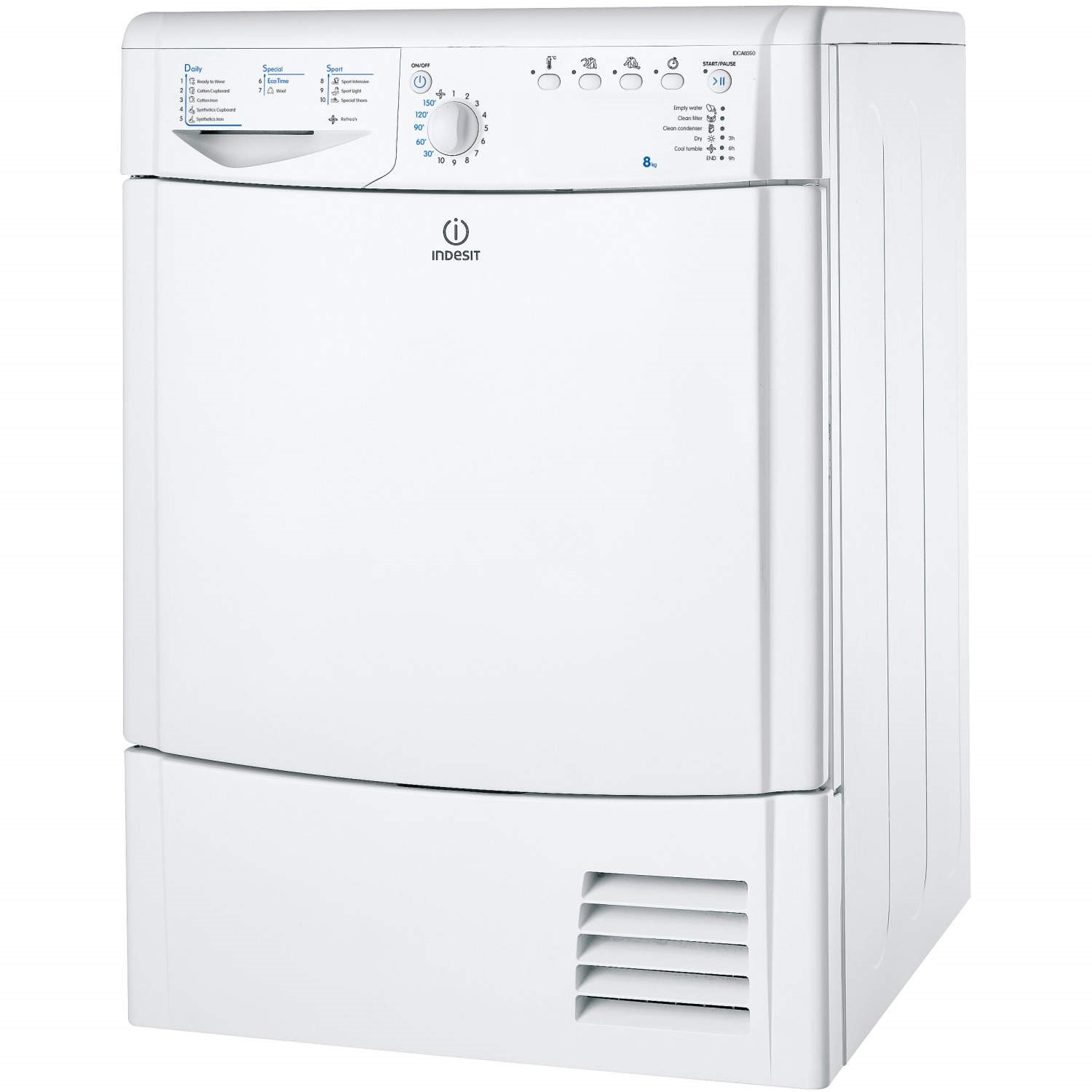 Indesit IDCA8350B 7.5kg Freestanding Condenser Tumble Dryer - White ...
