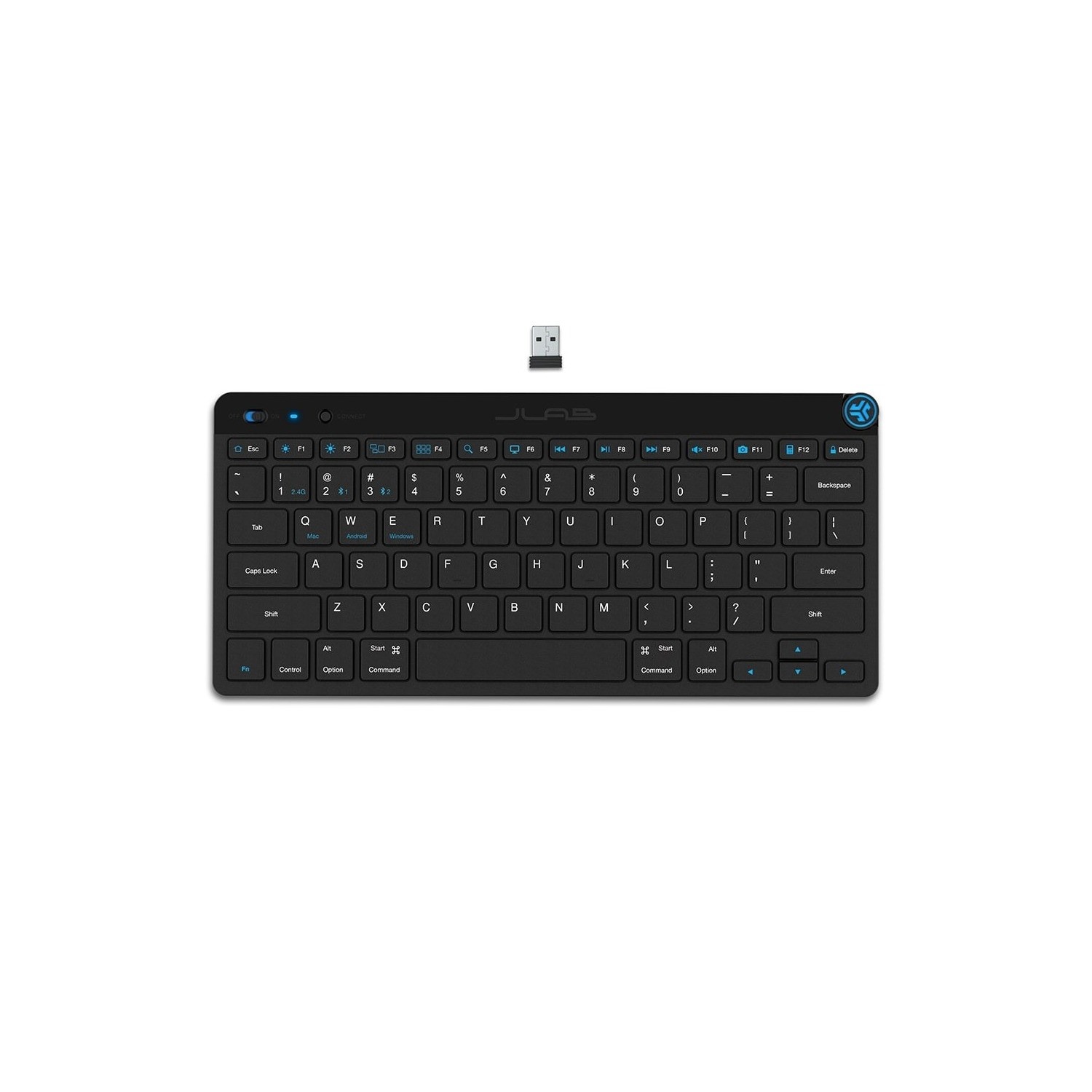 JLab Go Wireless Bluetooth Keyboard - Black IEUGBKGOKEYBRBLK4 ...