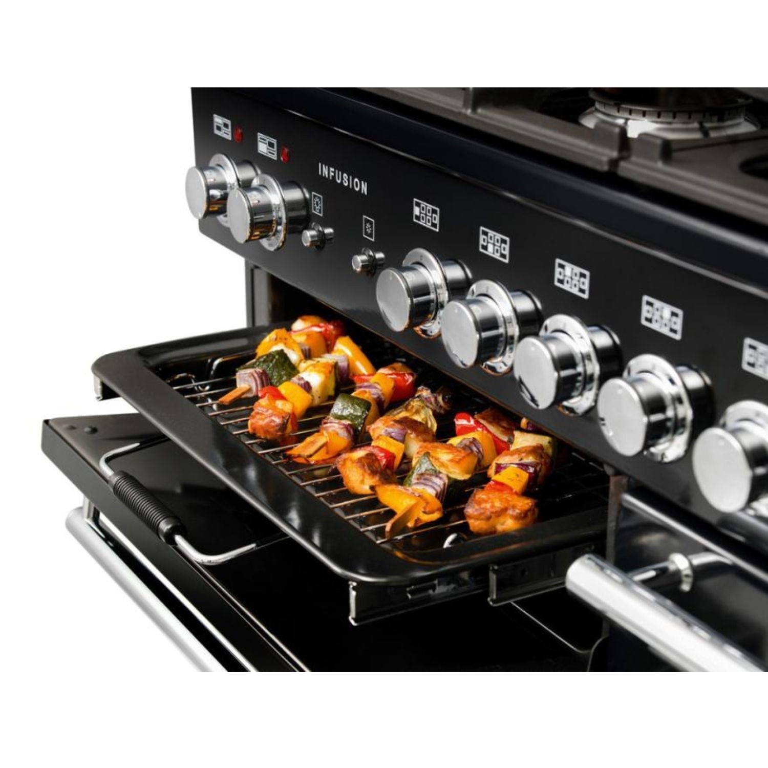 Rangemaster Infusion 90cm Dual Fuel Range Cooker - Black INF90DFFBL ...
