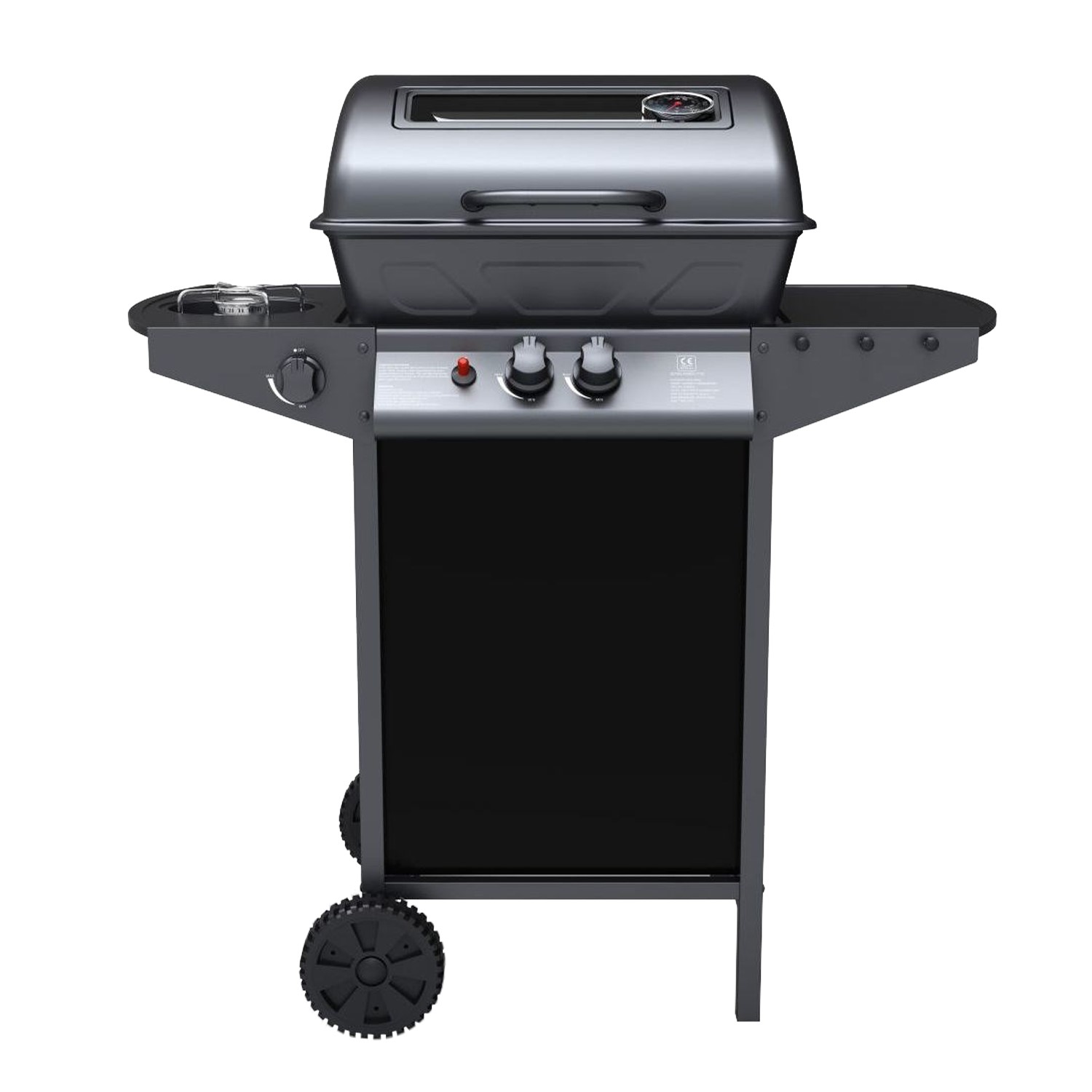 Boss Grill Louisiana - 2 Burner Gas BBQ Grill with Side Burner - Black ...