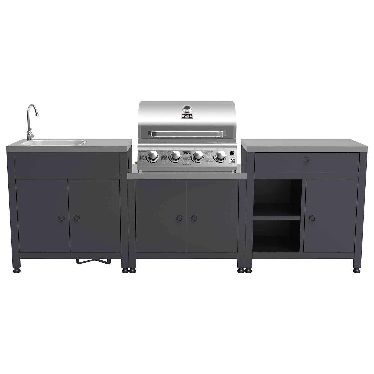 Boss Grill Texas All Star Outdoor Kitchen Modular - 4 Burner Gas BBQ ...