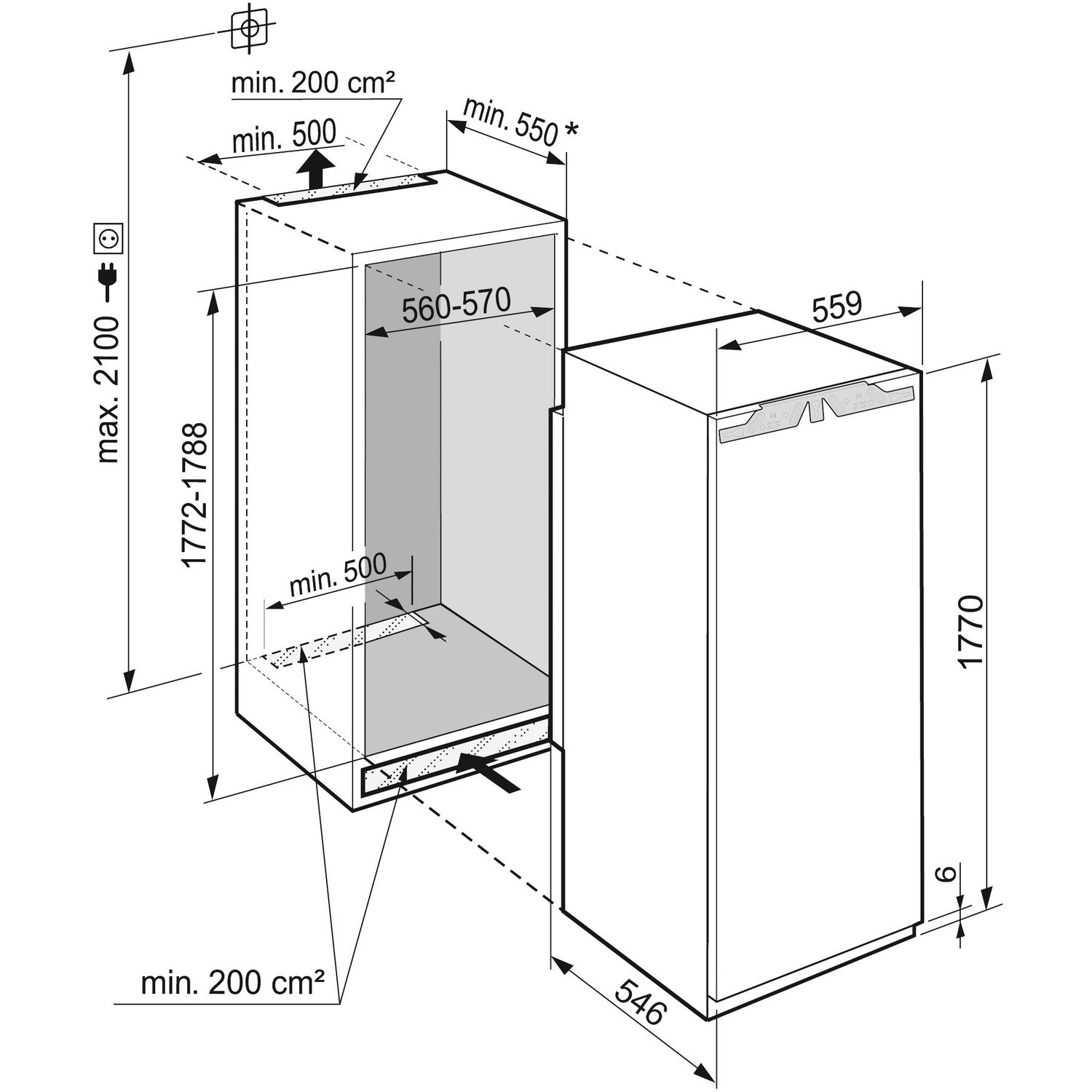 Liebherr 182 Litre In-Column Integrated Fridge IRf5101 | Appliances Direct