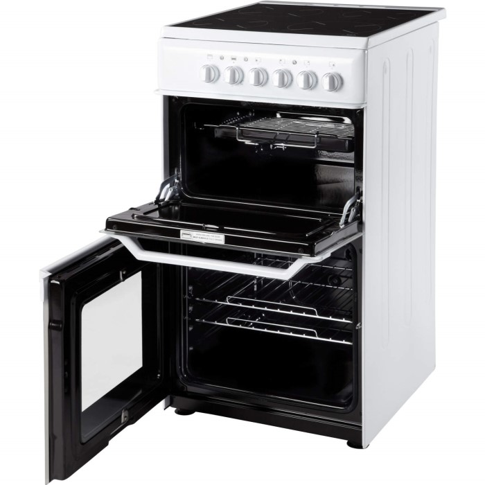 Indesit IT50CWS 50cm Double Cavity Electric Cooker With Ceramic Hob ...