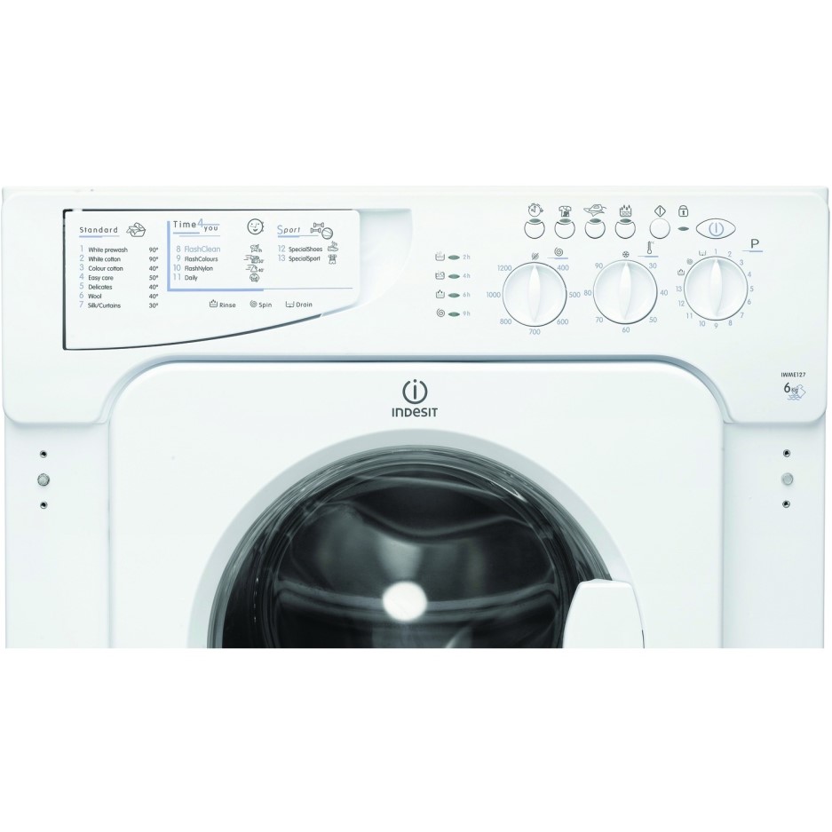 Indesit IWME127 7kg 1200rpm A+ Integrated Washing Machine - White ...