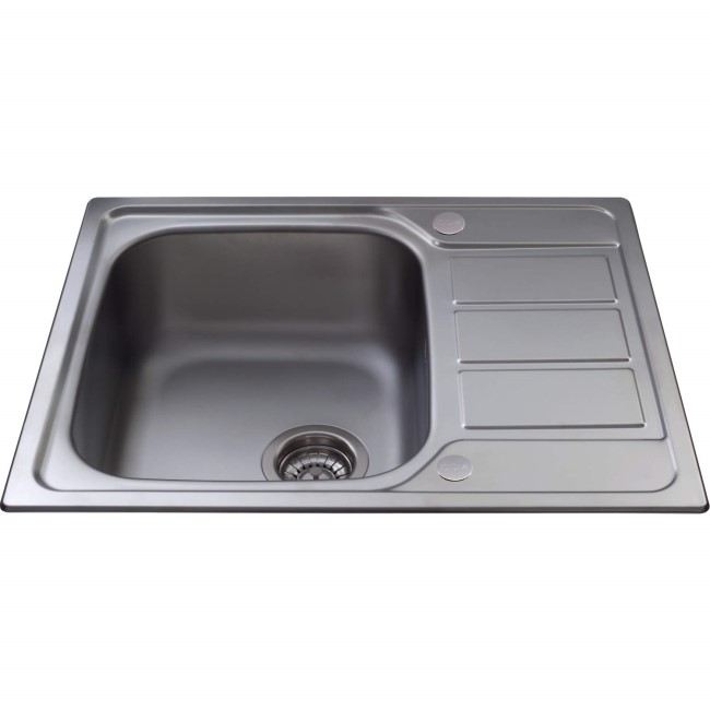Single Bowl Inset Chrome Stainless Steel Kitchen Sink with Reversible ...