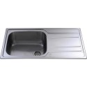 Single Bowl Inset Chrome Stainless Steel Kitchen Sink with Reversible ...
