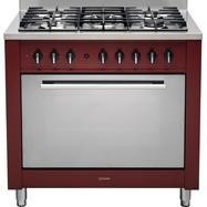 Indesit KP9F11SRGS 90cm Wide Dual Fuel Range Cooker - Red | Appliances ...