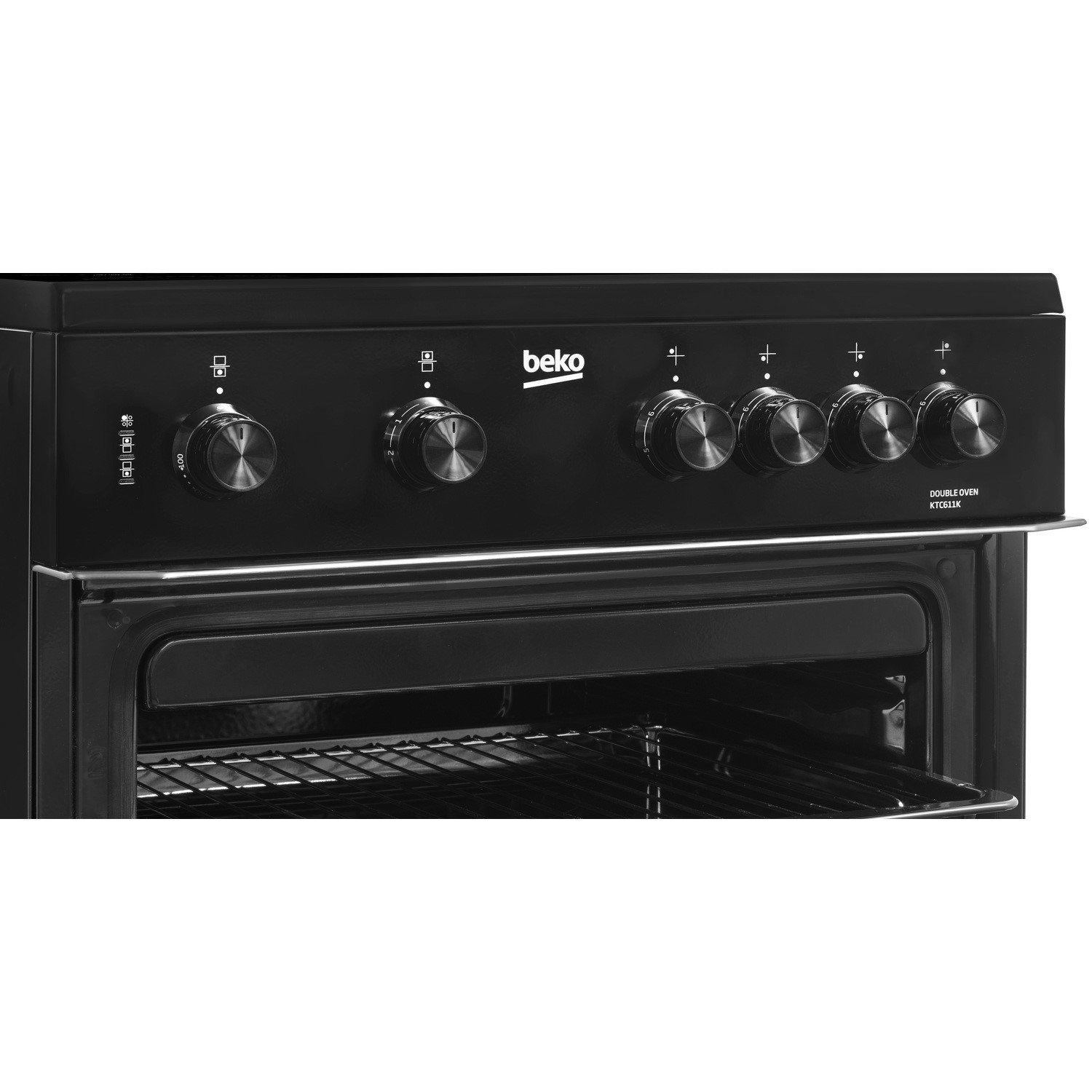 Beko 60cm Twin Cavity Electric Cooker - Black KTC611K | Appliances Direct