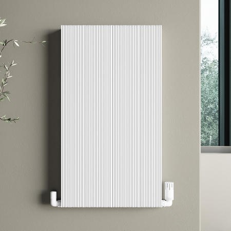 White Designer Fluted Vertical Radiator 800 x 440mm - Laguna LAGMW800 ...
