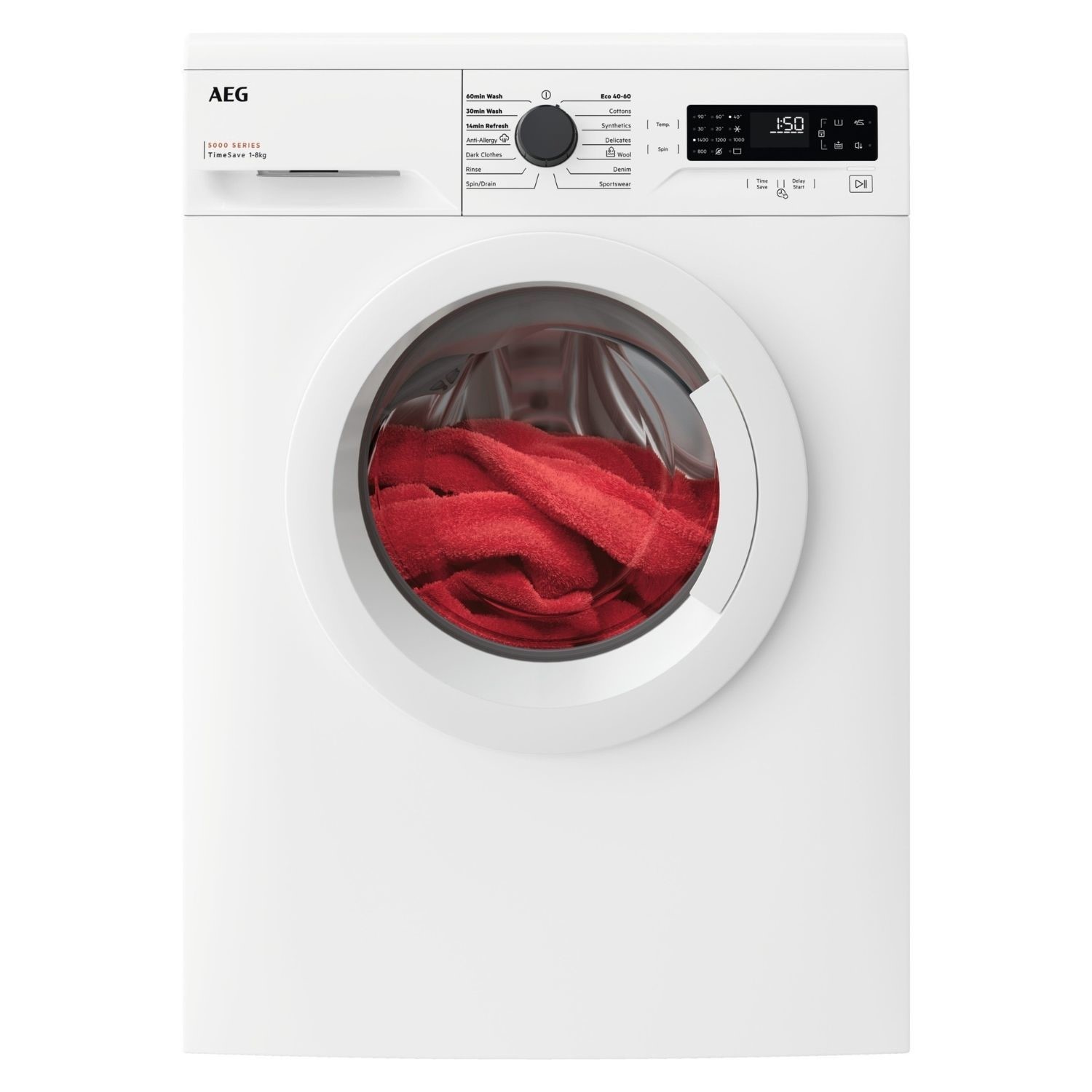 AEG 5000 Series AutoSense 8kg 1400rpm Washing Machine - White LFX50844B ...