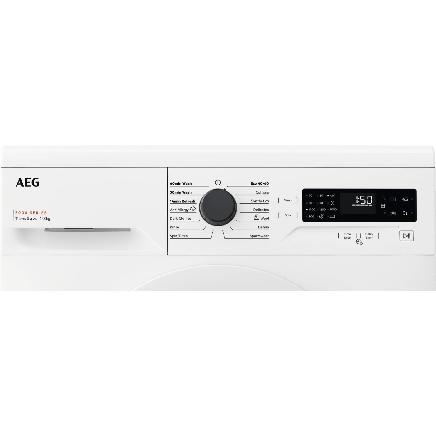 AEG 5000 Series AutoSense 8kg 1400rpm Washing Machine - White LFX50844B ...