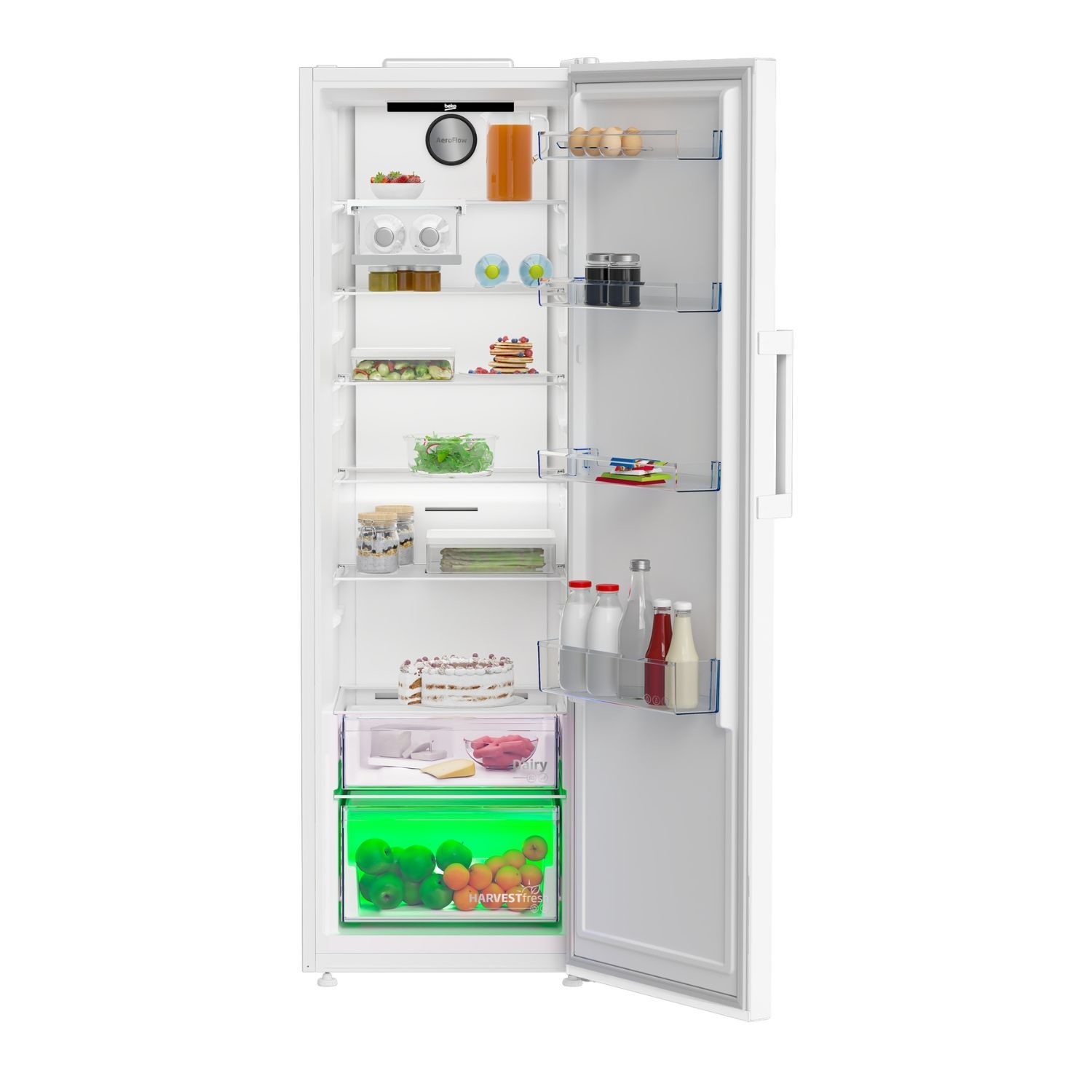 Beko 365 Litre Tall Freestanding Larder Fridge - White LNP4686LVW ...