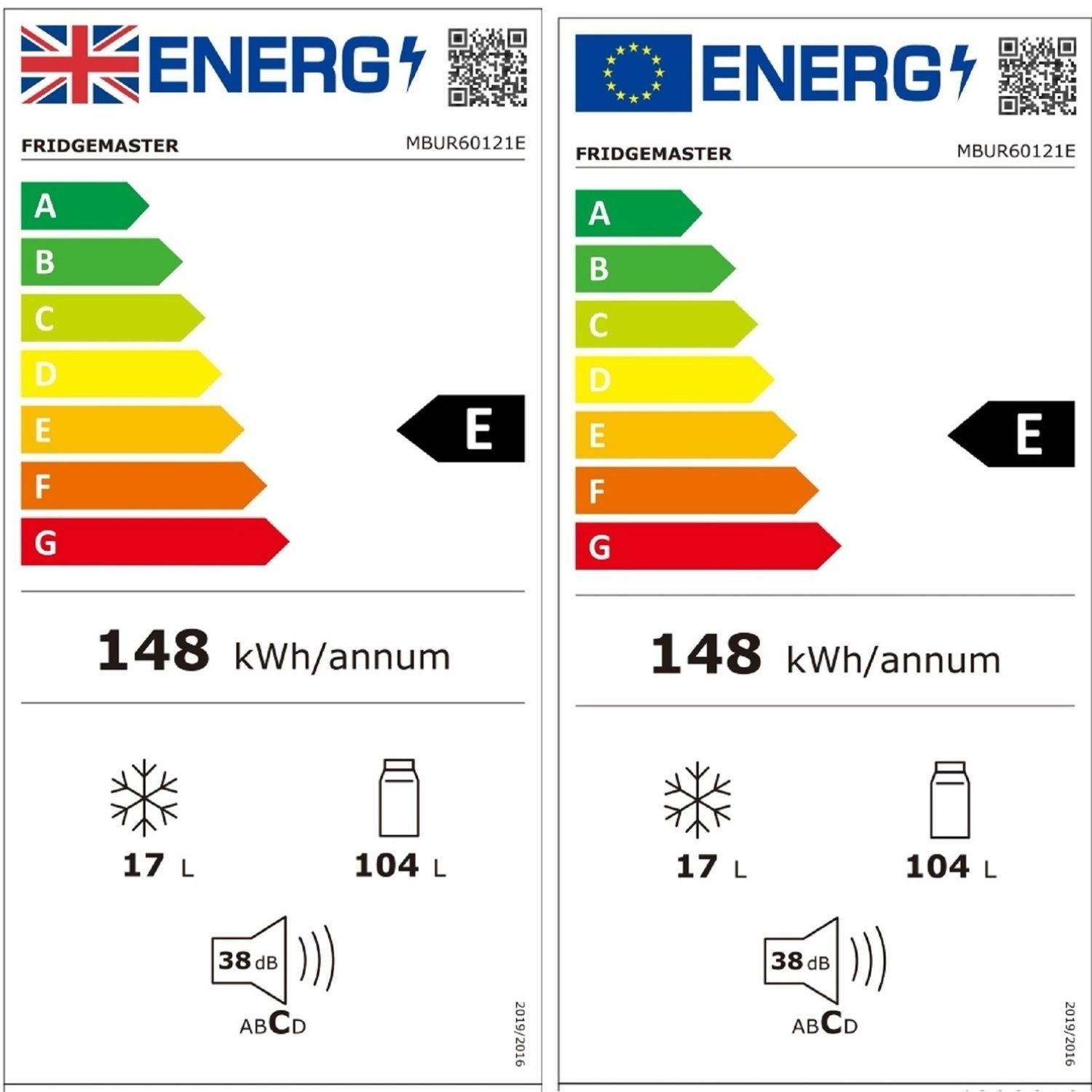 Fridgemaster 104 Litre Integrated Under Counter Fridge - White ...