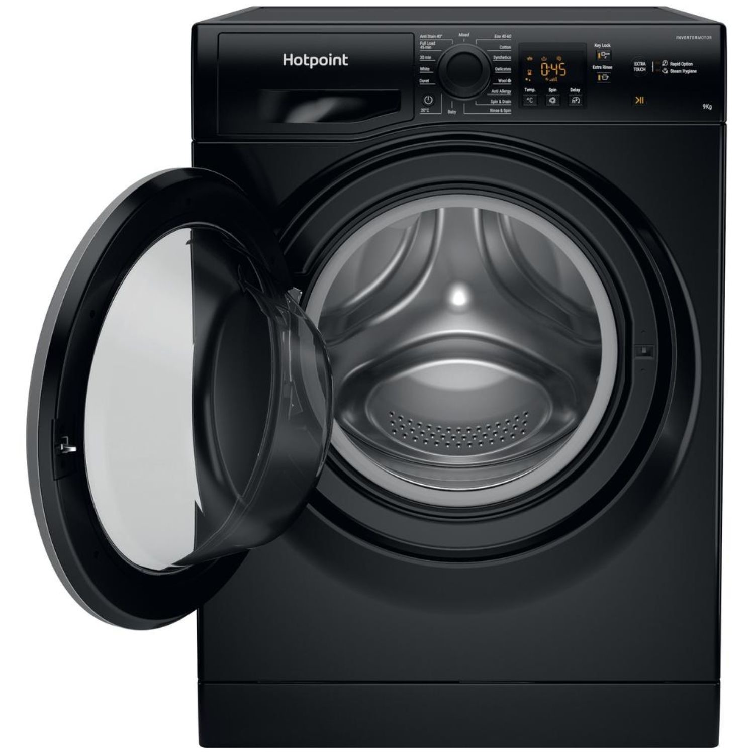 Hotpoint AntiStain 9kg 1400rpm Washing Machine - Black NSWM946BSUK ...