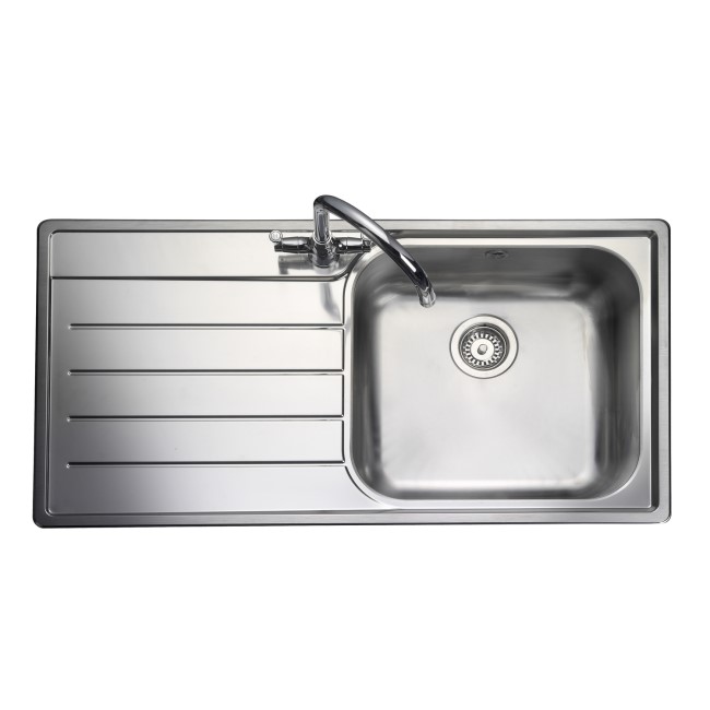 Single Bowl Stainless Steel Kitchen Sink with Left Hand Drainer ...