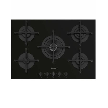 Smeg Cucina 72cm Gas on Glass 5 Burner Gas Hob - Black PV275B ...