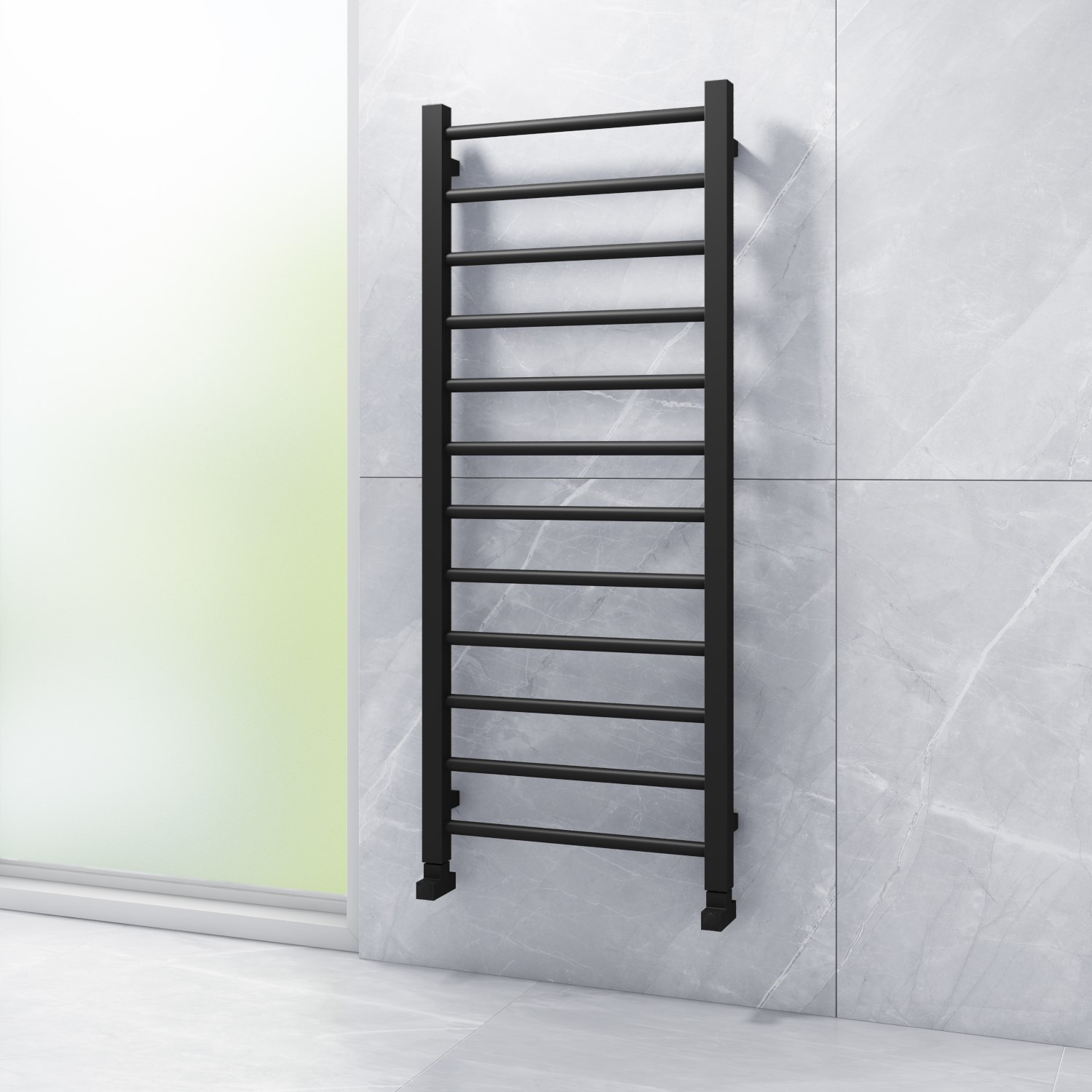 Black Nickel Bathroom Towel Radiator - 1200 x 500mm RAD1002 ...