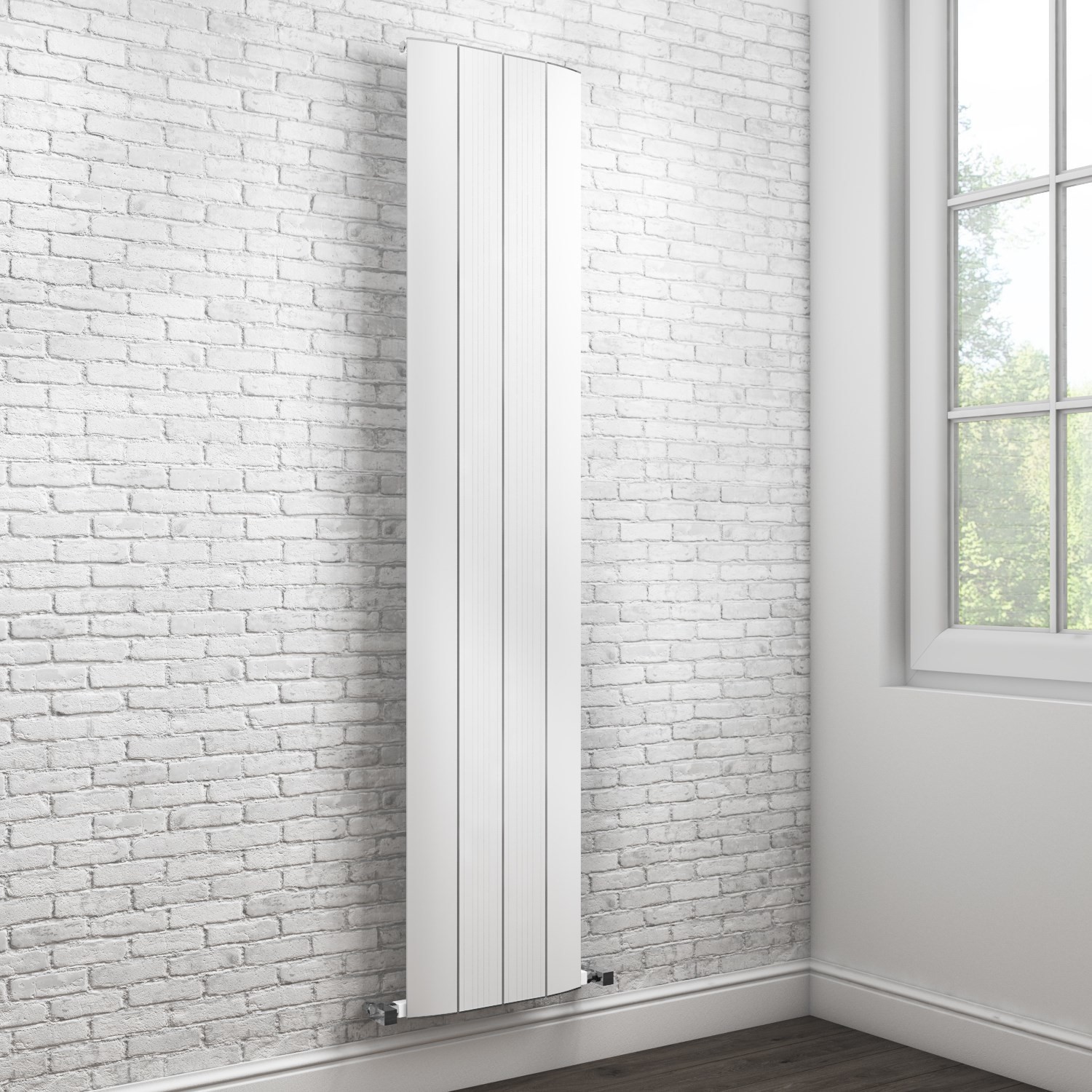 Vertical White Tall Flat Radiator - 1800 x 385mm RAD1202 | Appliances ...