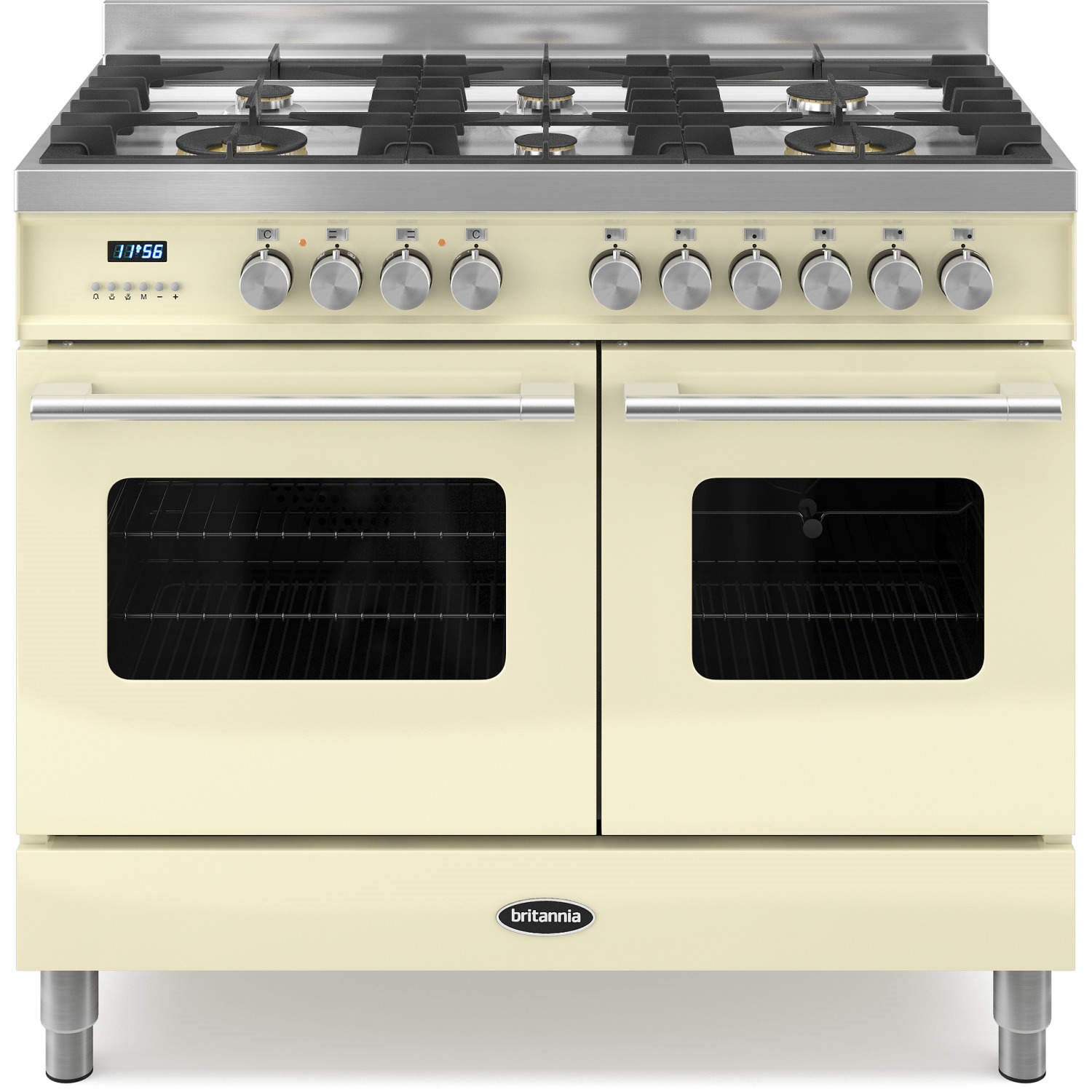 Britannia RC-10TG-DE-CR Delphi Twin Oven 100cm Dual Fuel Range Cooker ...