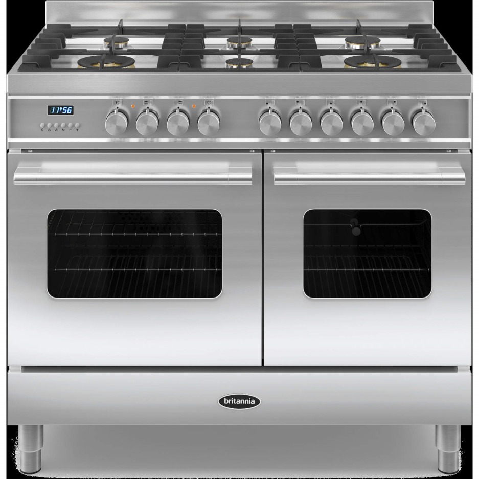 Britannia RC-10TG-DE-S Delphi Twin Oven 100cm Dual Fuel Range Cooker ...