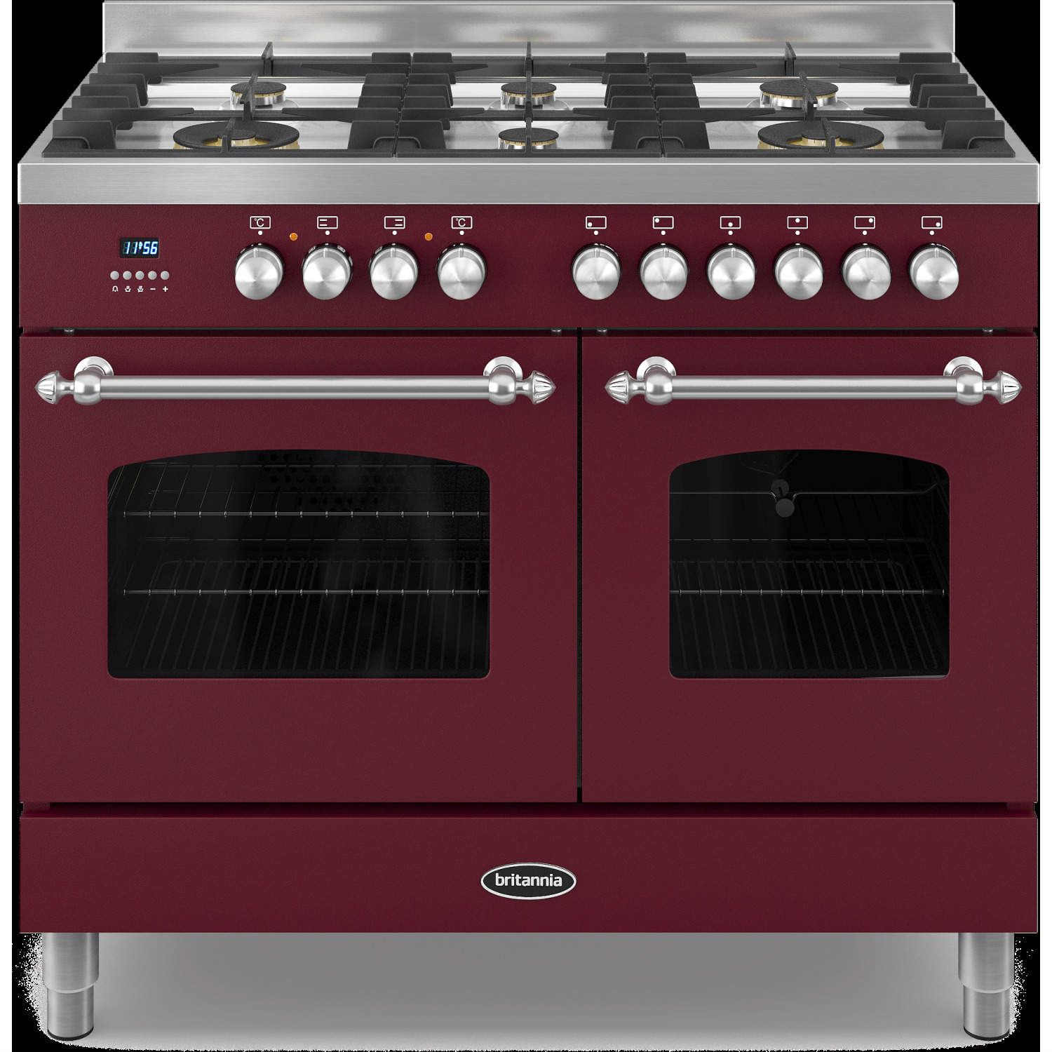 Britannia RC-10TG-FL-BUR Fleet Twin Oven 100cm Dual Fuel Range Cooker ...