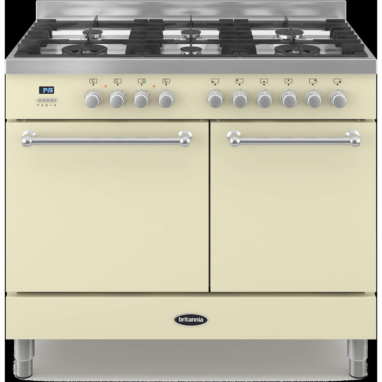 Britannia RC-10TG-WY-CR Wyre Twin Oven 100cm Dual Fuel Range Cooker ...