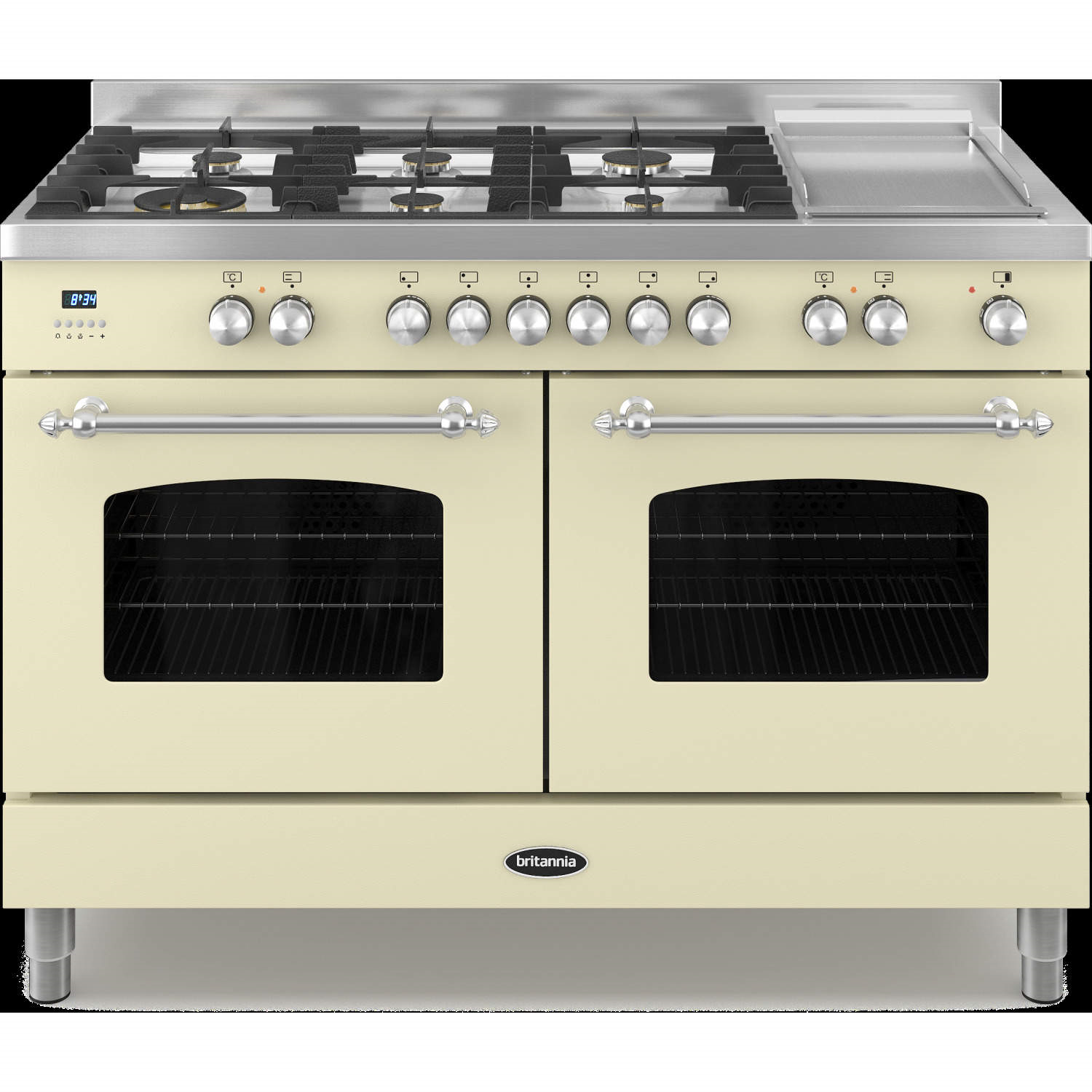 Britannia RC-12TG-FL-CR Fleet Twin Oven 120cm Dual Fuel Range Cooker ...