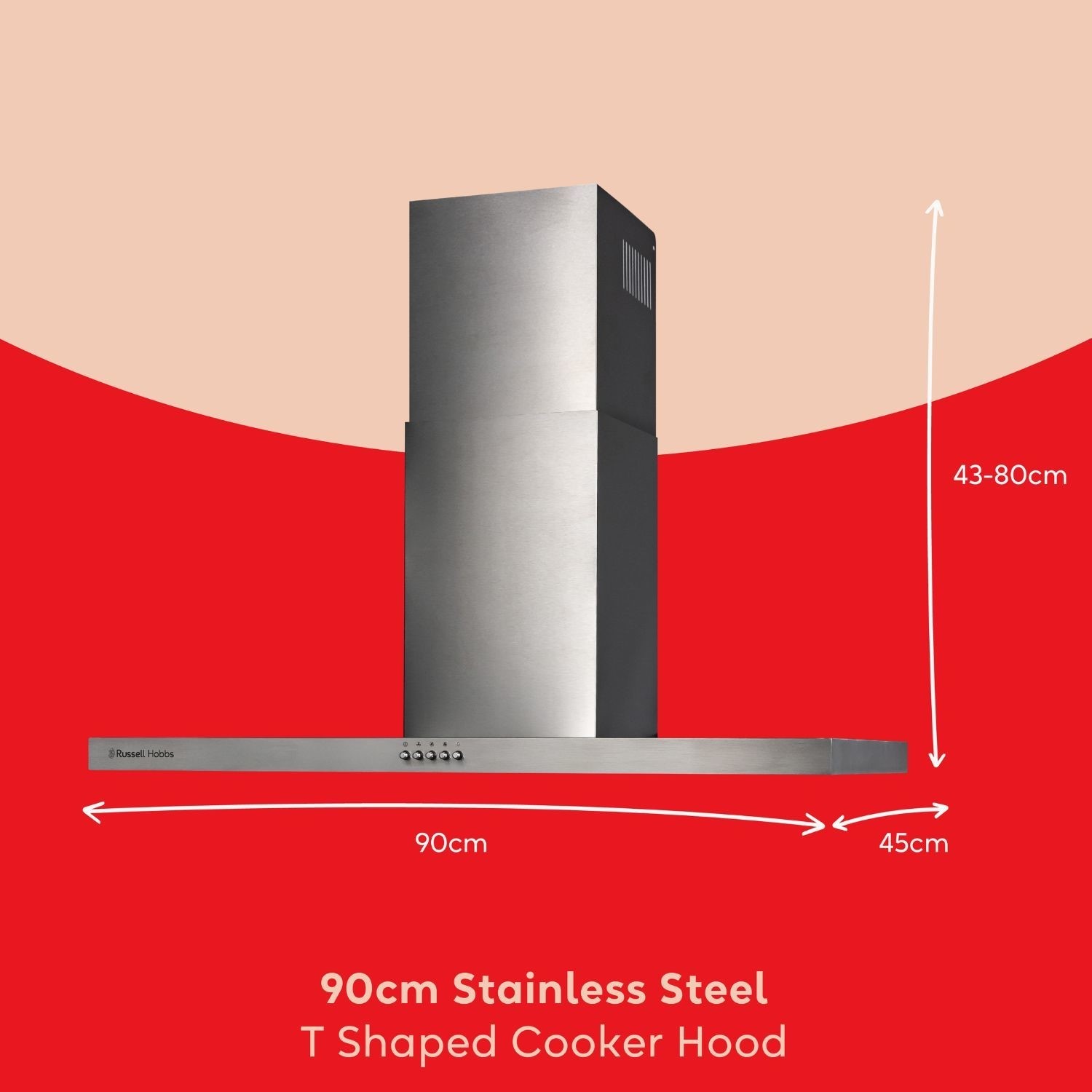 Russell Hobbs 90cm Chimney Cooker Hood Stainless Steel RHTCH900B1SS Russell Hobbs 90cm Chimney Cooker Hood Stainless Steel RHTCH900B1SS