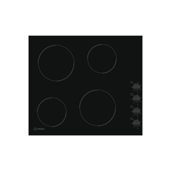Indesit RI860C 58cm 4 Zone Knob Control Ceramic Hob | Appliances Direct