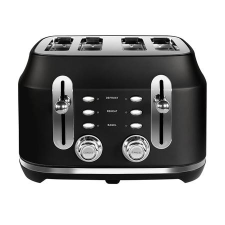 Rangemaster Classic 4-Slice Traditional Toaster – Matt Black Long Slot ...