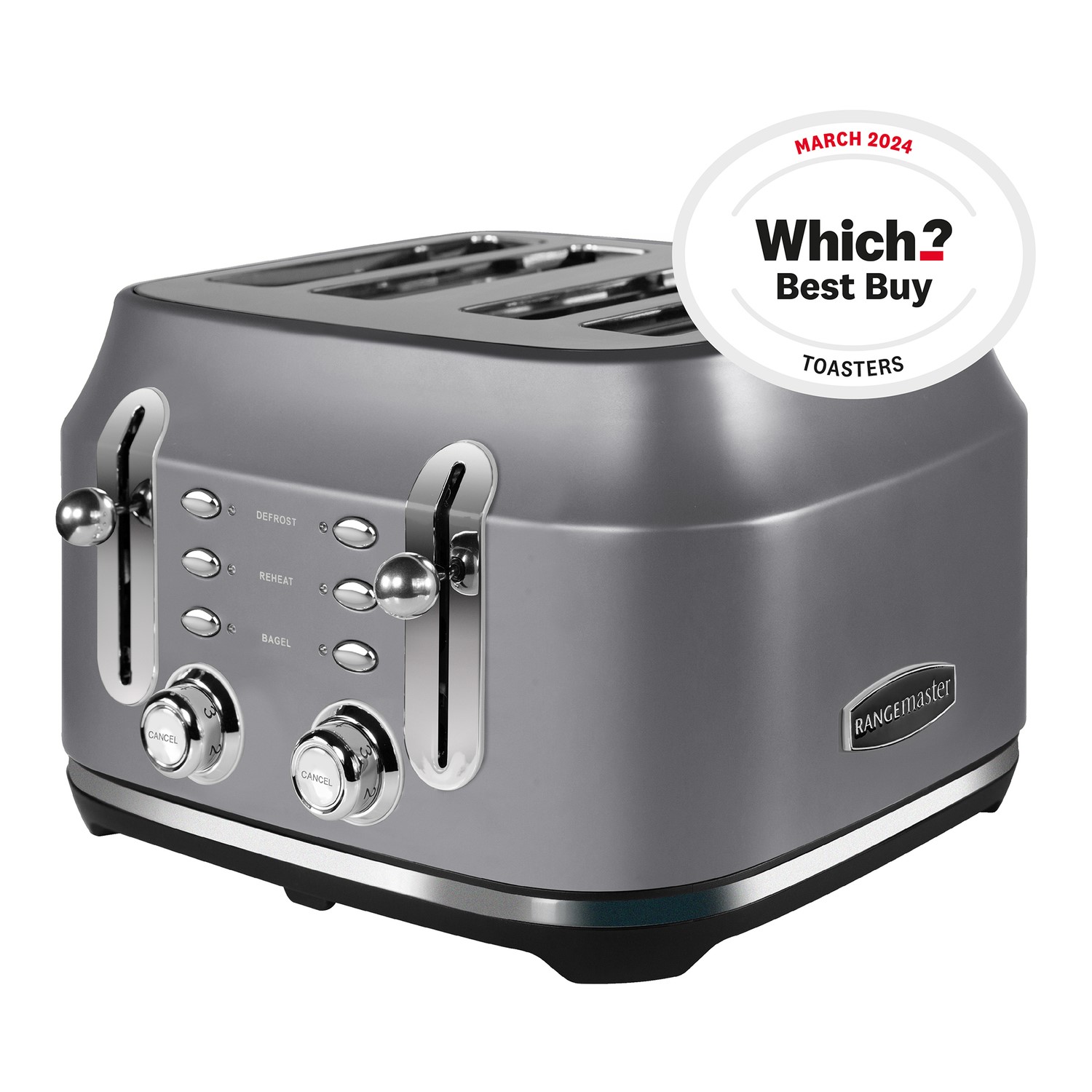 Rangemaster Classic 4 Slice Toaster - Grey RMCL4S201GY | Appliances Direct