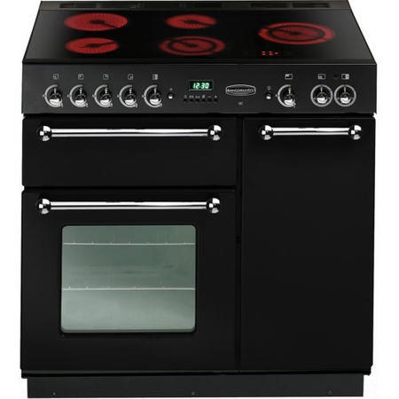 Rangemaster 90cm Electric Range Cooker With Porthole Doors - Black ...