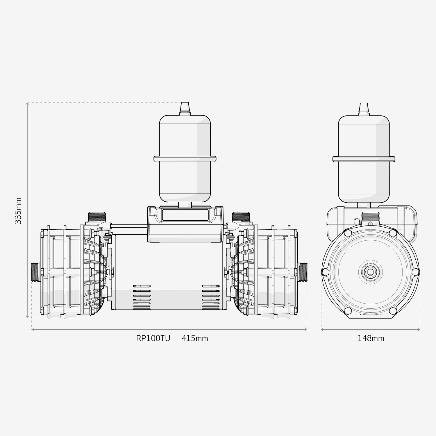 Salamander RP100TU 3.0 Bar Universal Centrifugal Twin Shower Pump ...