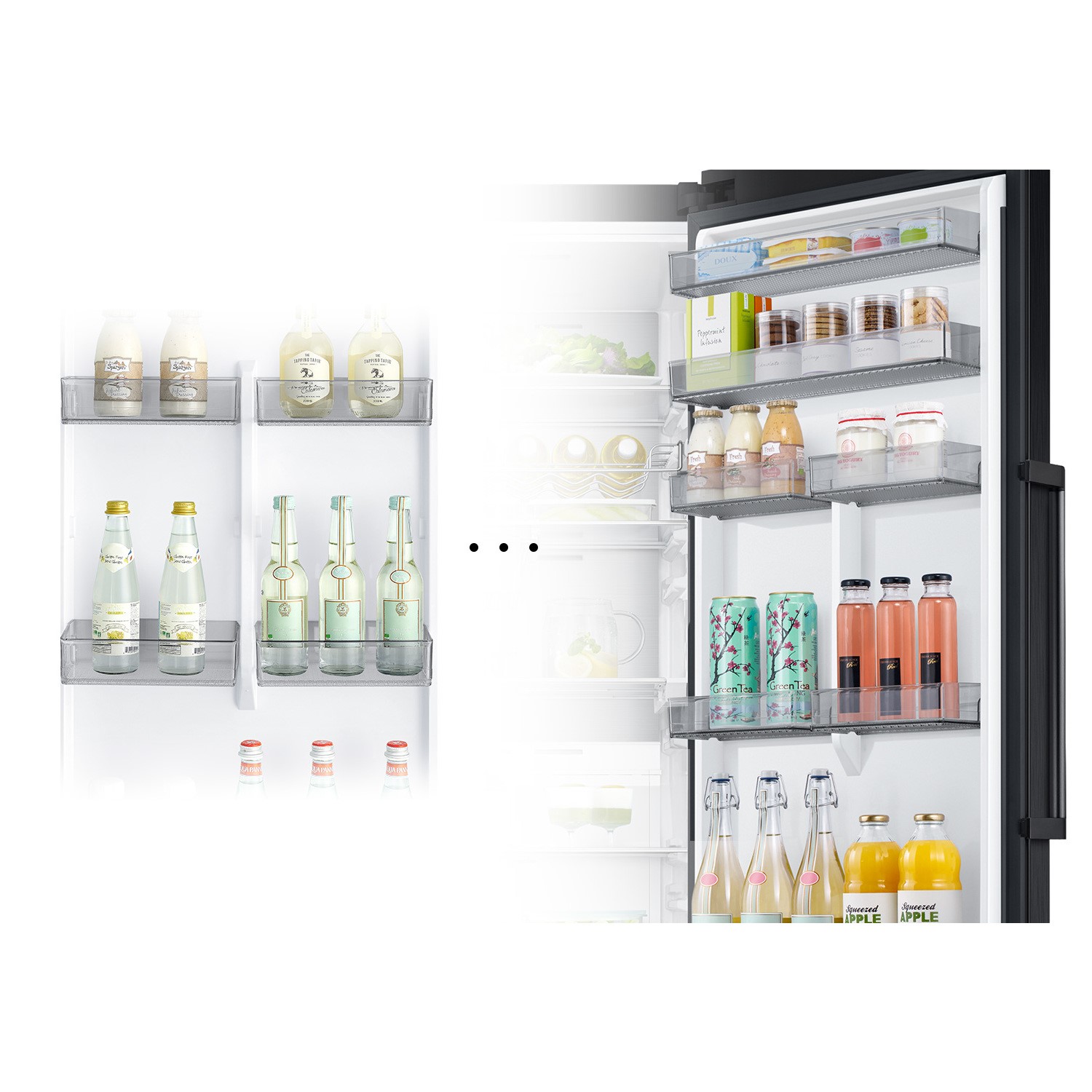Samsung 382 Litre Tall Freestanding Larder Fridge - Black RR39C7DJ5BN ...