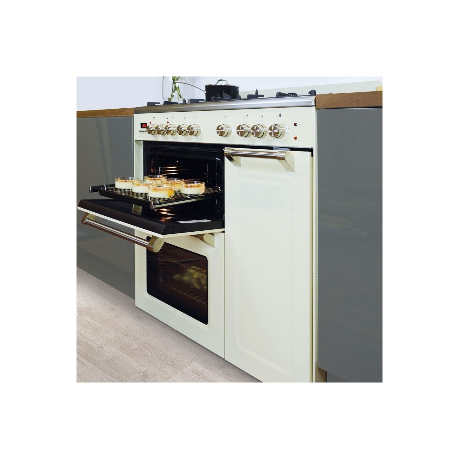 CDA RVC931CM 90cm Cream Dual Fuel Triple Cavity Range Cooker ...