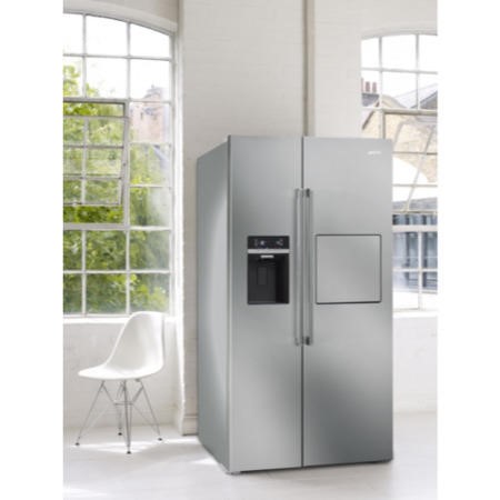 Smeg SBS63XEDH Silver Side-by-side Fridge Freezer With Homebar And ...