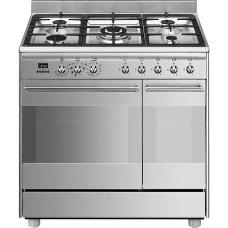 Refurbished Smeg Concert 90cm Dual Fuel Range Cooker - Stainless Steel ...