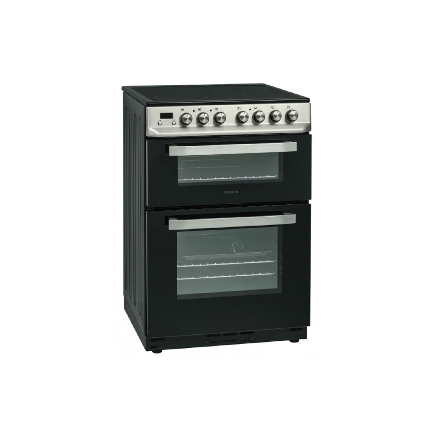 Servis SCF60X 60cm Double Oven Electric Cooker With Ceramic Hob ...