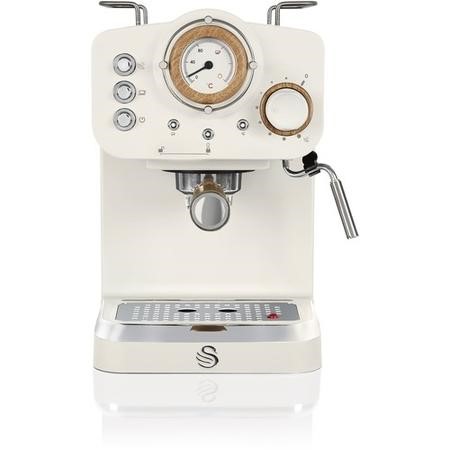 Swan SK22110WHTN Retro Espresso Coffee Machine - White | Appliances Direct