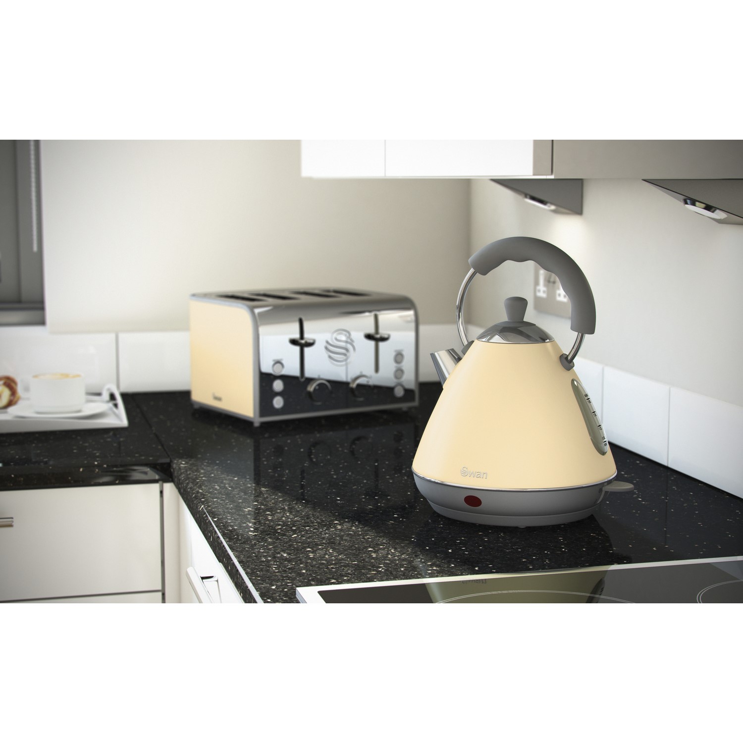 Swan SK261030CN 2L Retro Pyramid Kettle - Cream | Appliances Direct