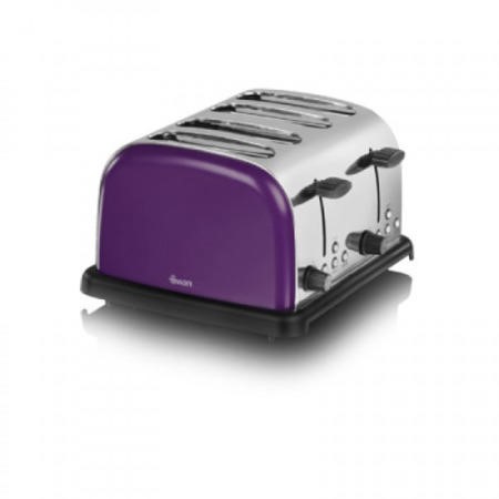 Swan ST14020PURN 4 Slice Plum Toaster | Appliances Direct