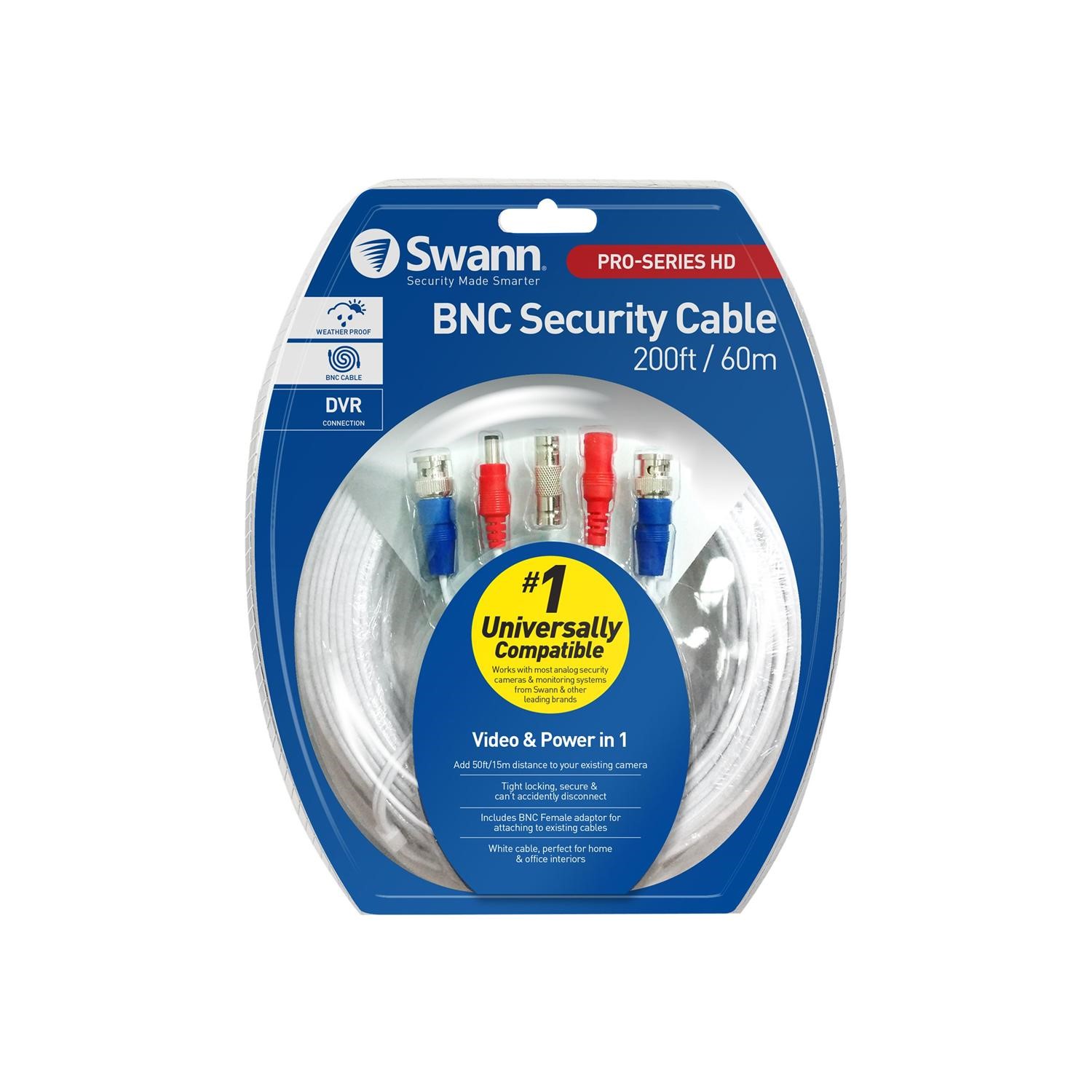 Swann 60 Metre Video & Power BNC Cable SWPRO-60MTVF-GL | Appliances Direct