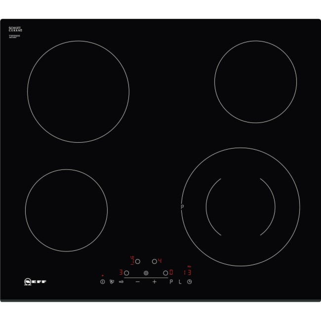 Neff N70 60cm 4 Zone Touch Control Ceramic Hob with Bevelled Edge ...